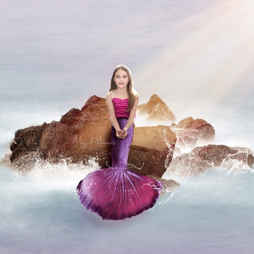 Mermaid Digital Background. Little Mermaid Digital Backdrop. | Etsy