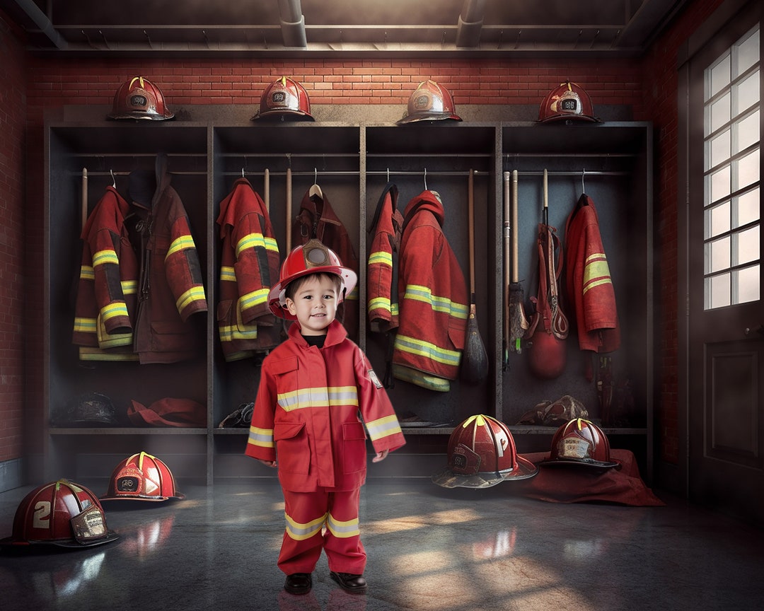 3 PACK! Firehouse Digital Background. Fire Truck Digital Backdrops for ...