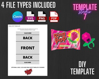 Ring Pop Wrapper Template - Etsy