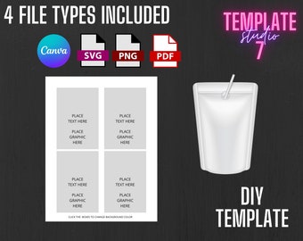 Juice Pouch Label Template - Etsy
