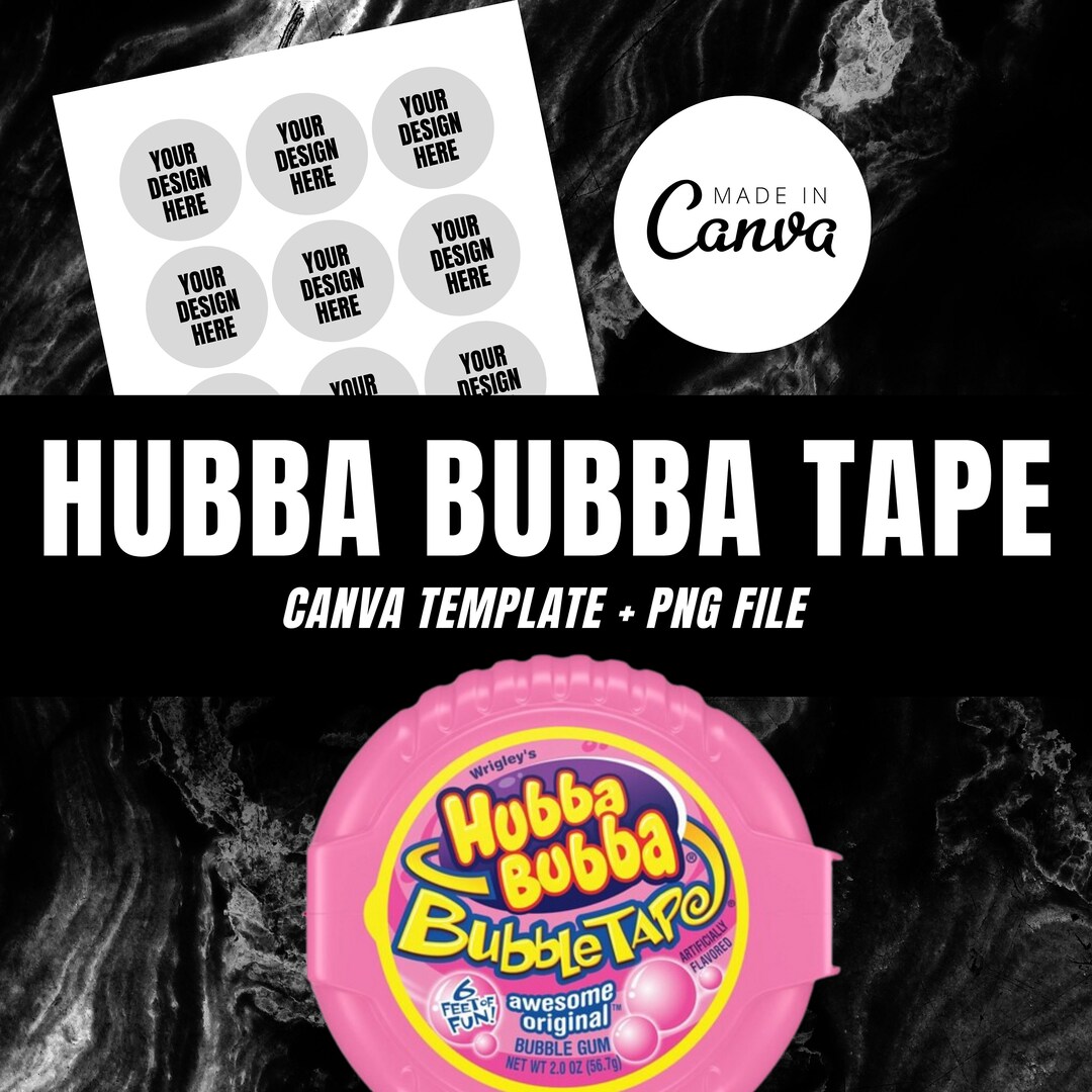 Hubba Bubba Label Template, Gum Template, Party Favor Templates, Snack ...