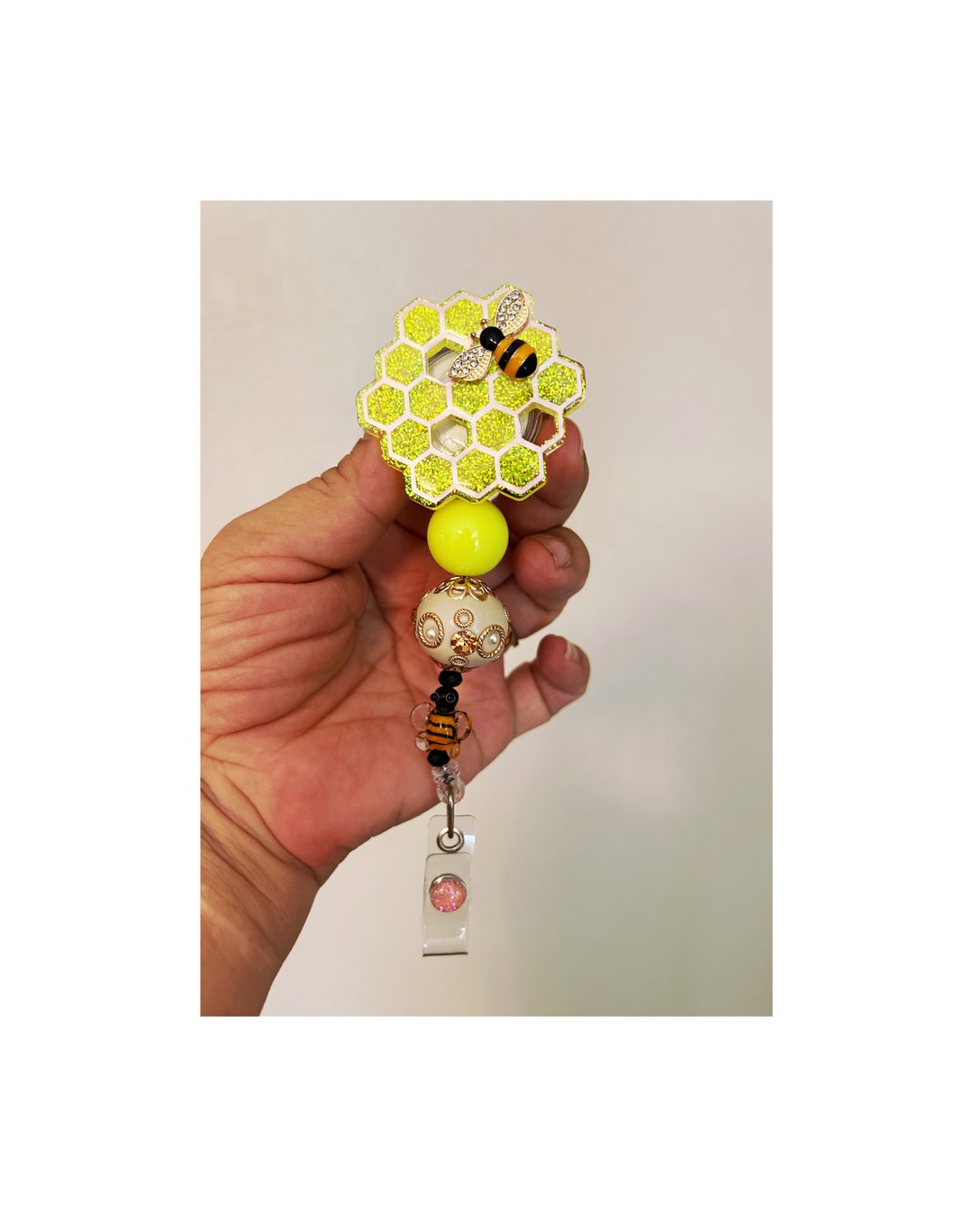 Honeycomb Badge Reel, Bee Themed Badge Reel, Bee Badge Reel, Office ...
