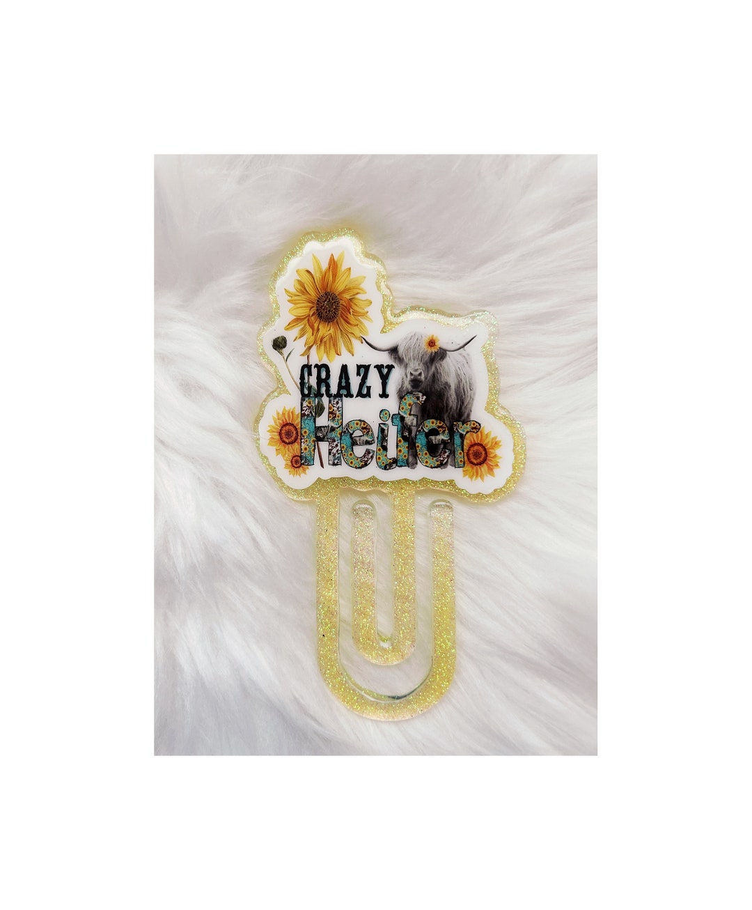 Acrylic Paperclip Bookmark, Jumbo Paperclip Bookmark, Crazy Heifer ...
