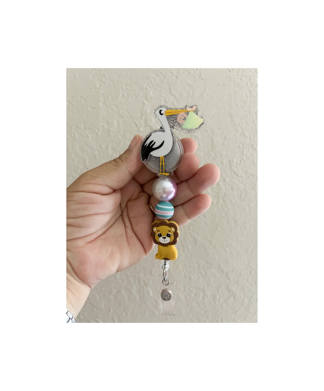 Medical Badge Reel, Labor and Delivery Badge Reel, Stork With Baby ...