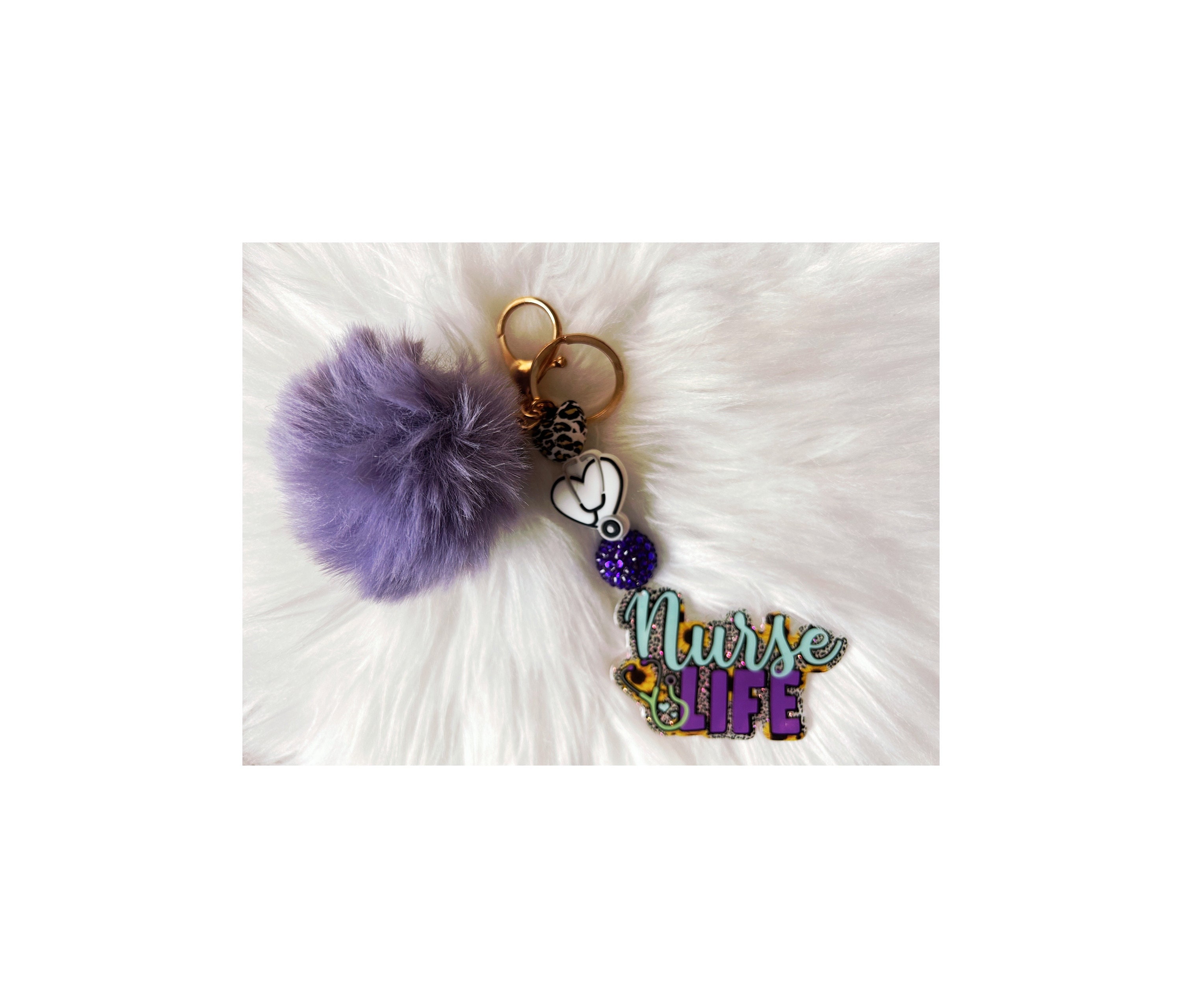 Keychain, Nurse Life Keychain, Nurse Life Beaded Keychain, Nurse Life ...