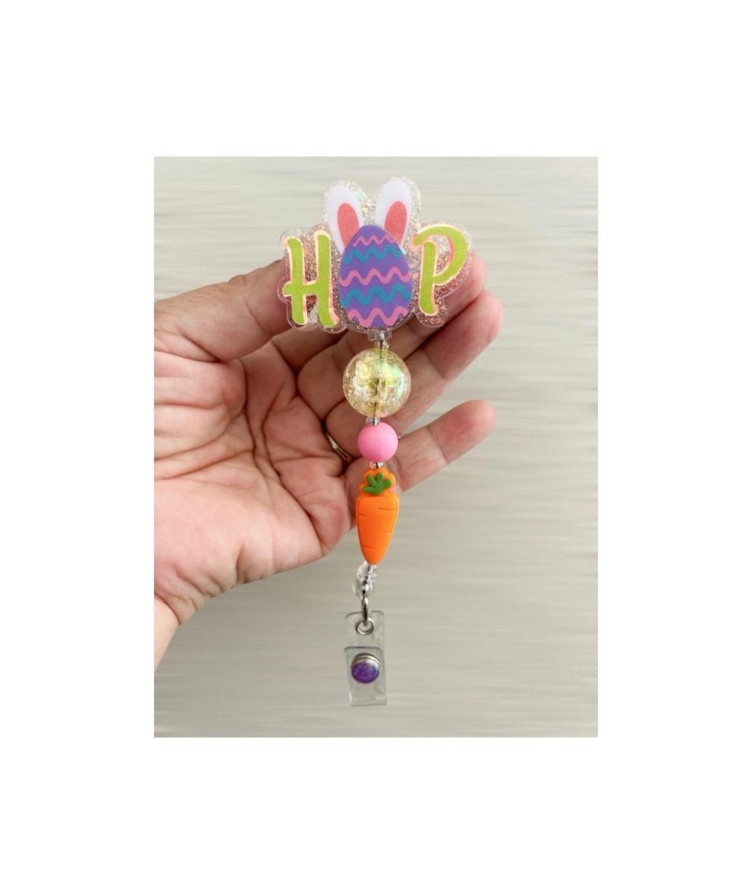Easter Badge Reel, Beaded Easter Badge Reel, Cute Easter Badge Reel ...