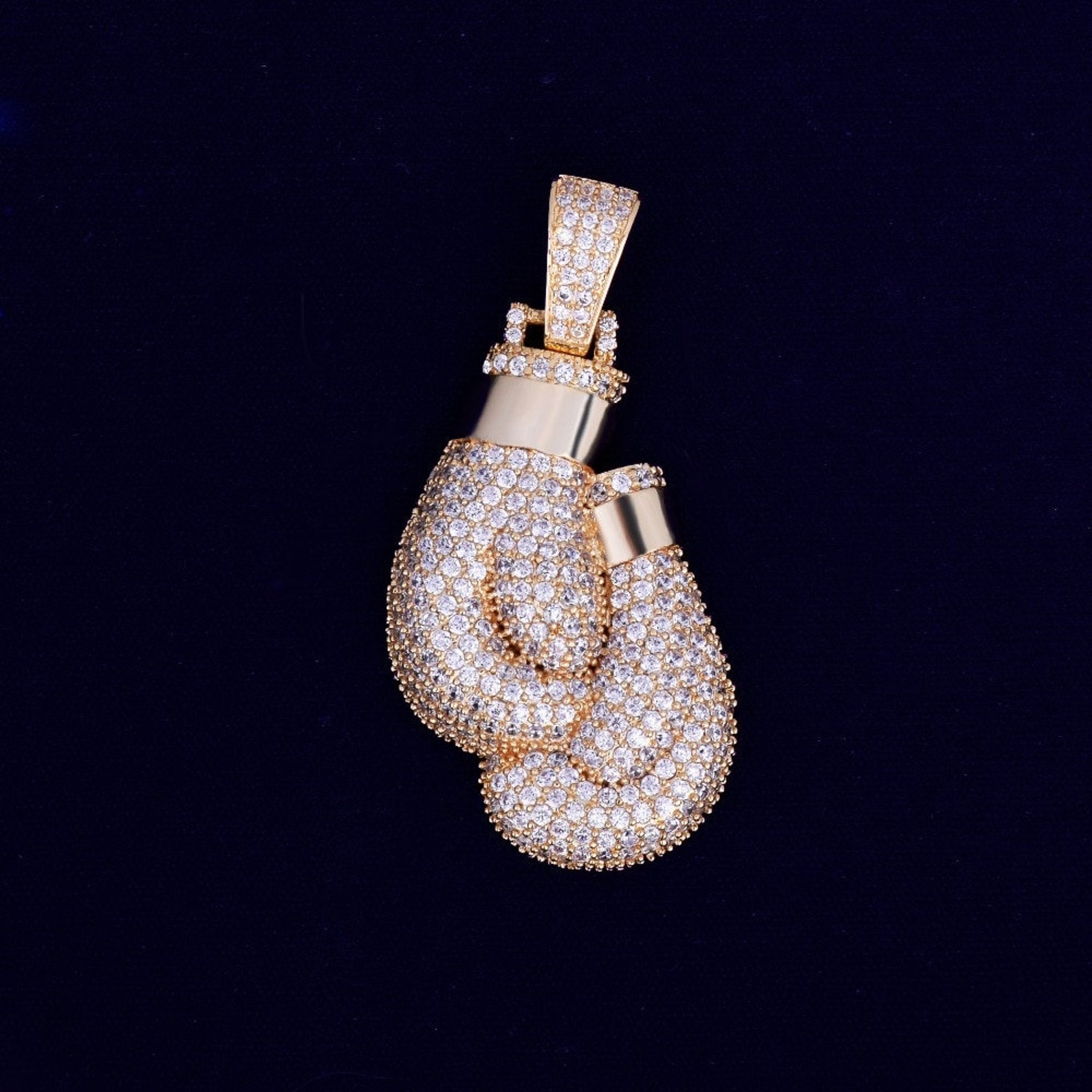 14k Gold Finish Boxing Glove Pendant With Chain Jewelry - Etsy