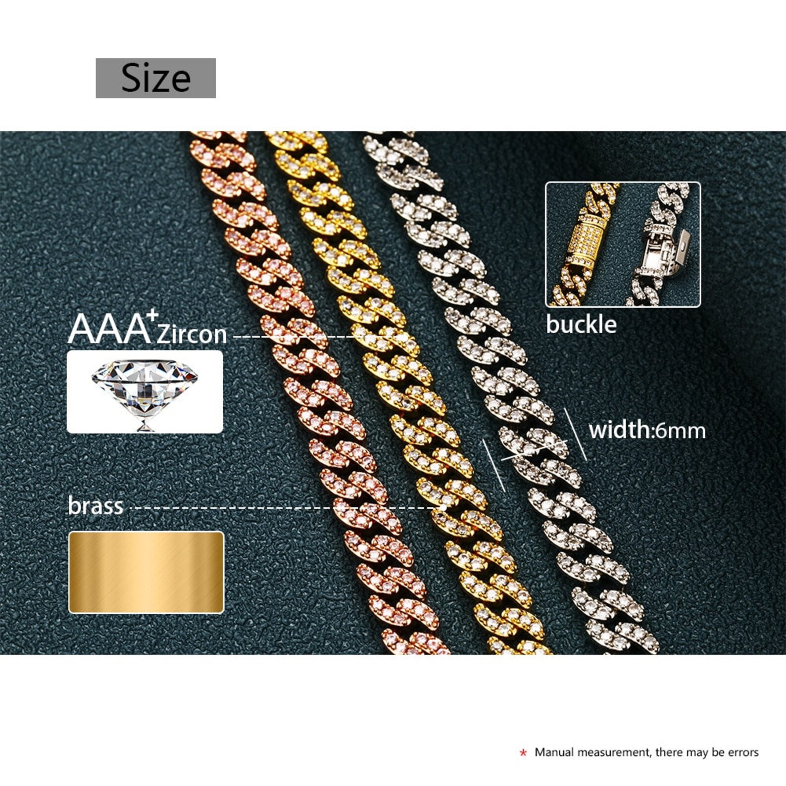 6mm Diamond Miami Cuban Link Chain and Bracelet in 18k White | Etsy