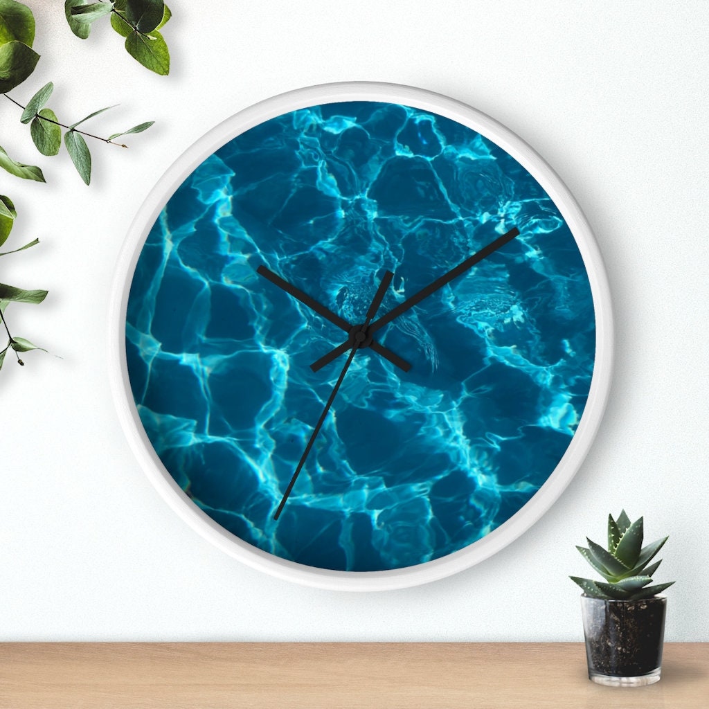 Blue Under Water Clock Ocean Clock Water Background Hand - Etsy