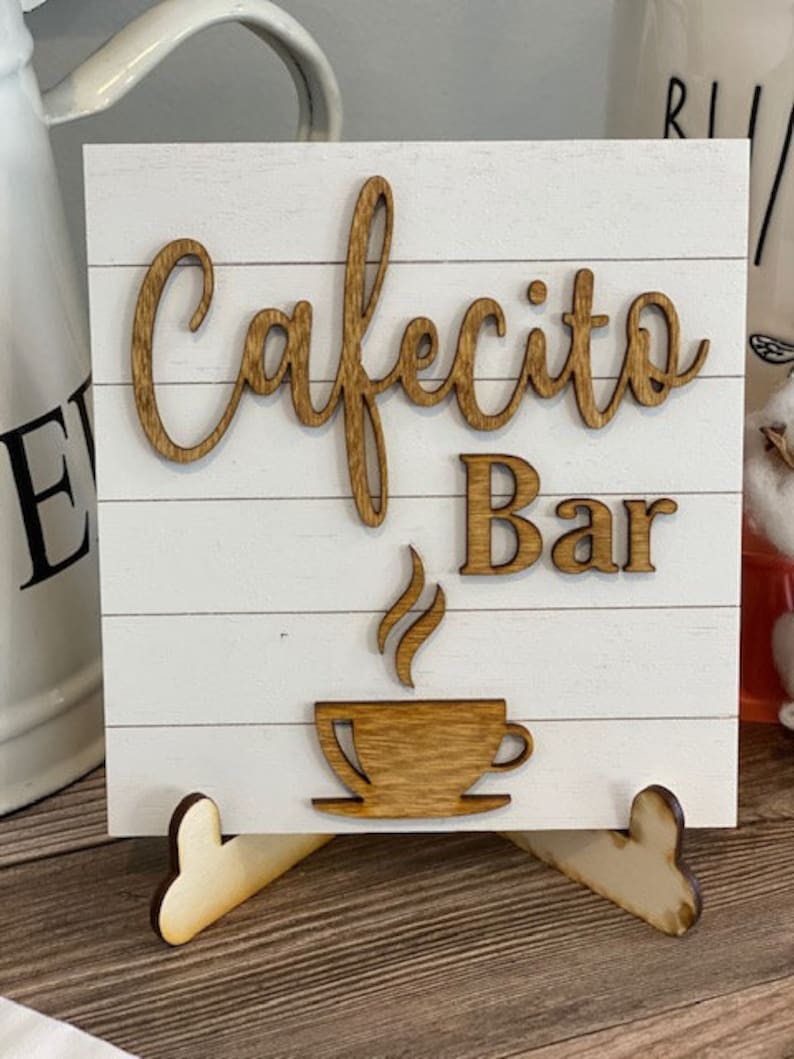 Mini Ship-lap - Cafecito/tecito Bar | Kitchen Sign | Coffee Sign ...