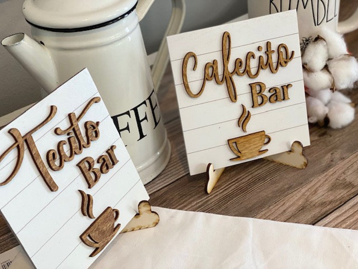 Mini Ship-lap Cafecito/tecito Bar Kitchen Sign Coffee - Etsy