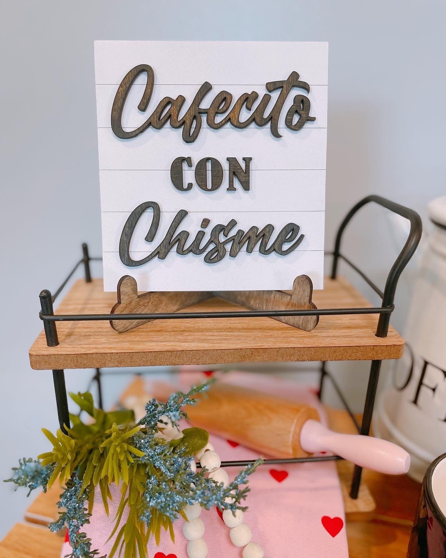 Mini Ship-lap Cafecito Con Chisme Kitchen Sign Farmhouse - Etsy