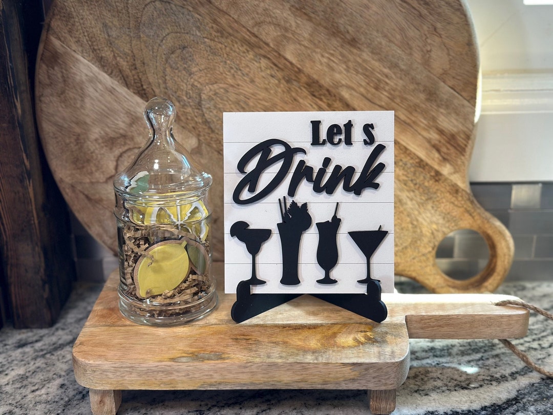 Mini Ship-lap - Lets Drink | Signs | Wood Signs | Shiplap | Bar Sign ...