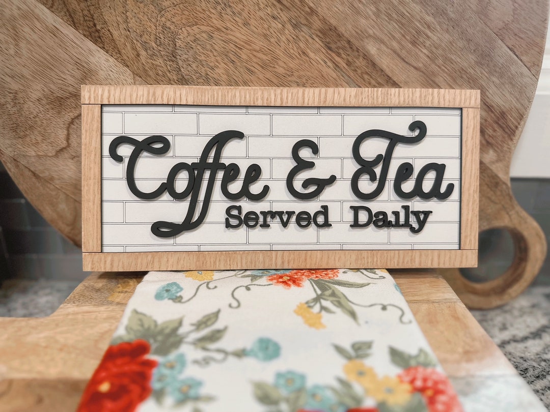 Coffee and Tea Sign - Faux Subway Tiles | Coffee and Tea Signs - Etsy