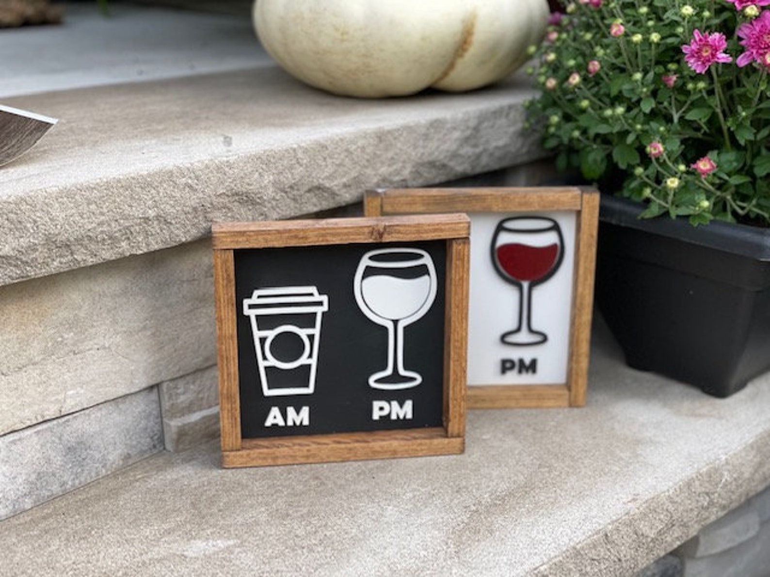 AM PM Wine and Coffee Sign | Wine | Coffee - Etsy