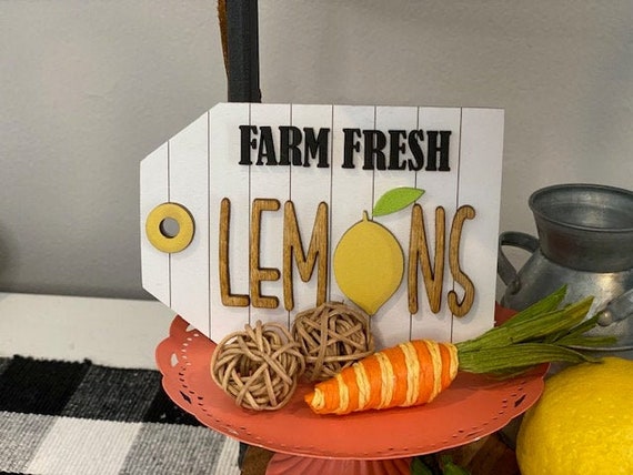 Shiplap Lemon Tag Signs Ornament Rustic Farmhouse | Etsy