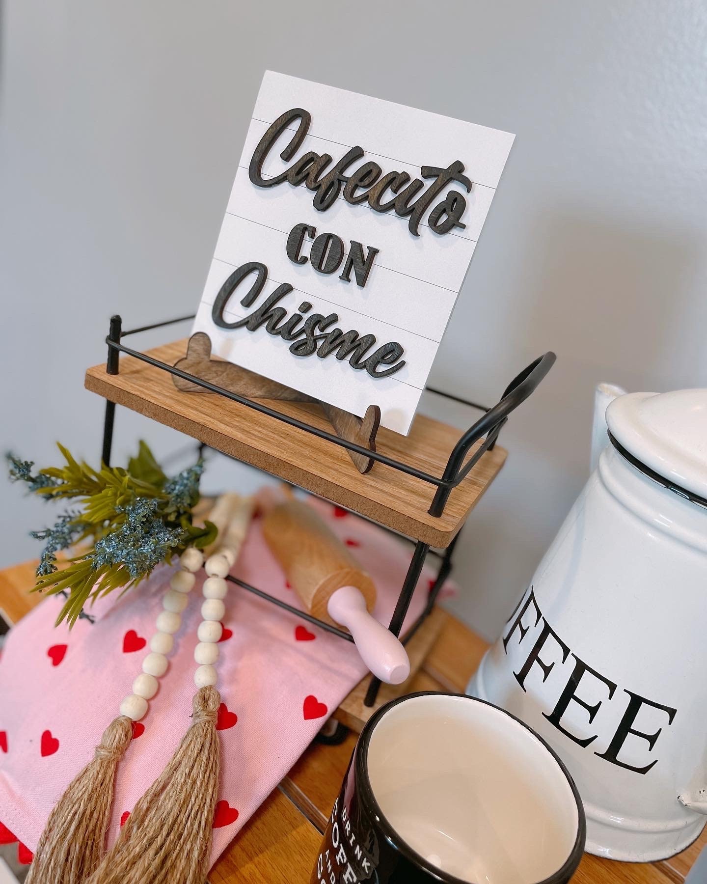 Mini Ship-lap Cafecito Con Chisme Kitchen Sign Farmhouse - Etsy