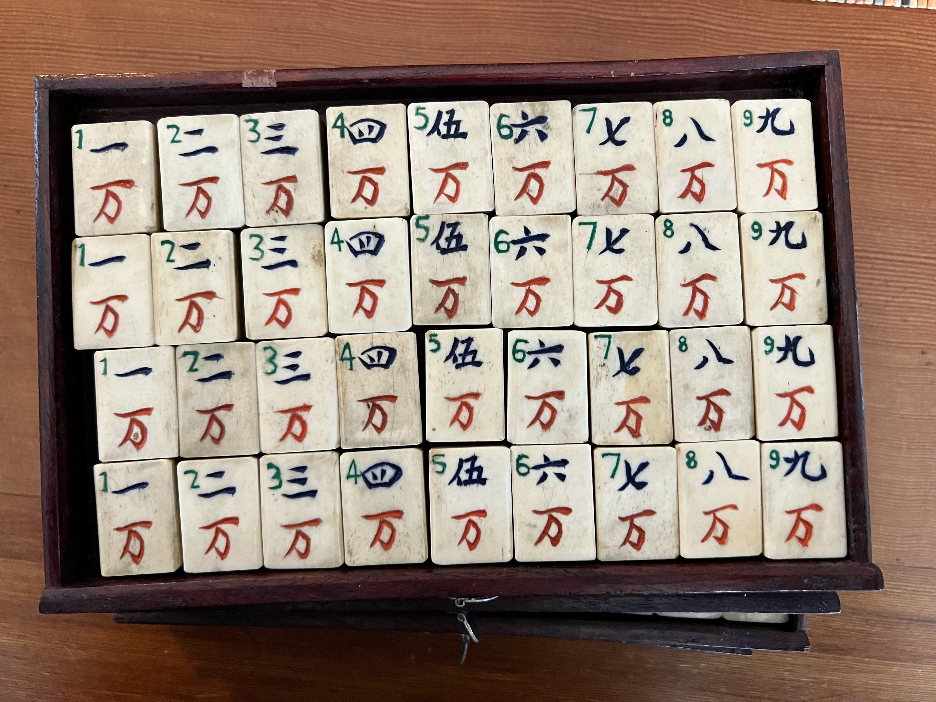 5 Drawer Wooden Box Mahjong Set With Bone and Bamboo Tiles - Etsy