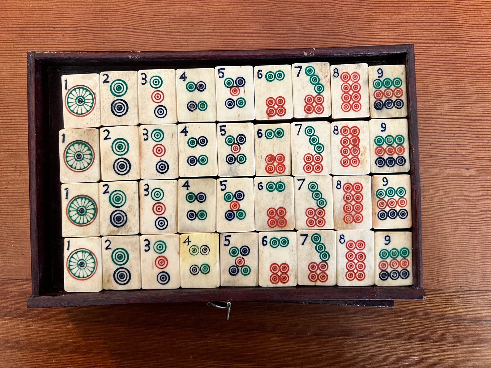 5 Drawer Wooden Box Mahjong Set With Bone and Bamboo Tiles - Etsy