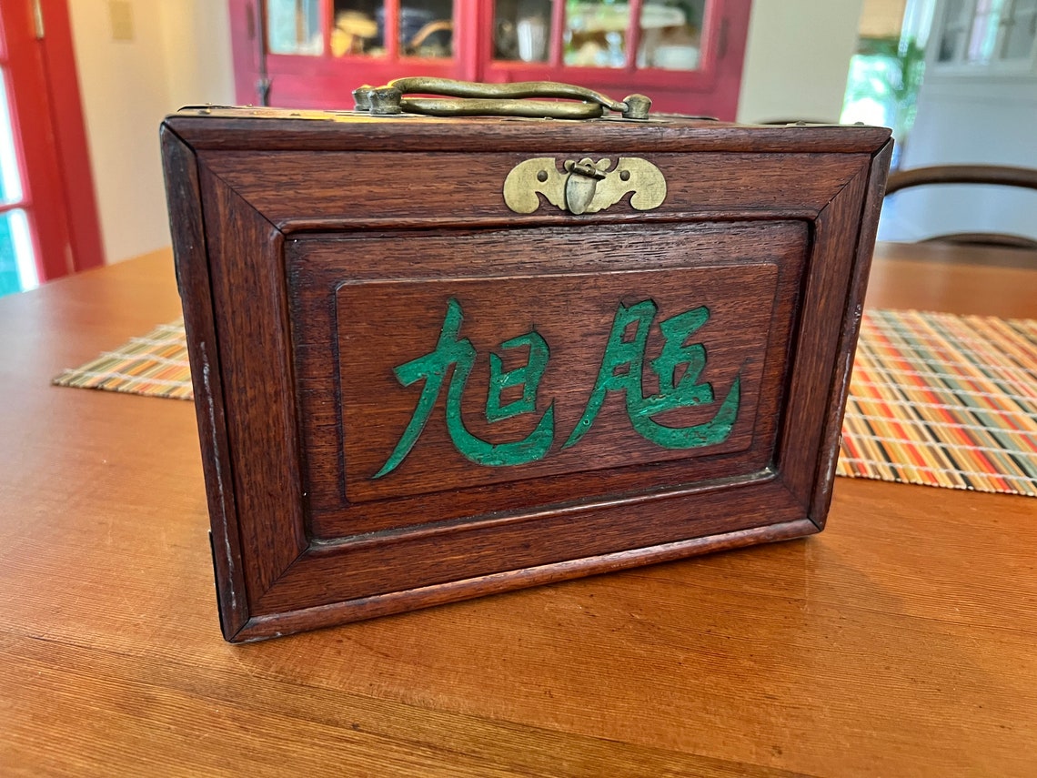 5 Drawer Wooden Box Mahjong Set With Bone and Bamboo Tiles - Etsy