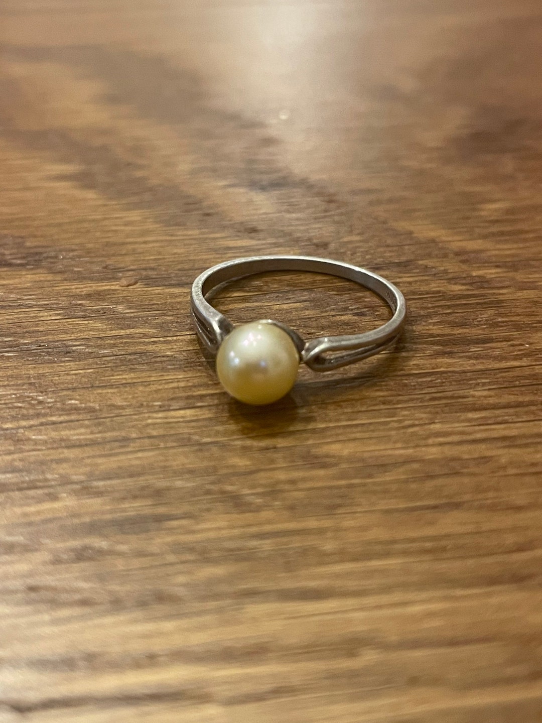 Sterling Silver & Pearl Split Shank Handmade Ring Dainty Jewelry ...