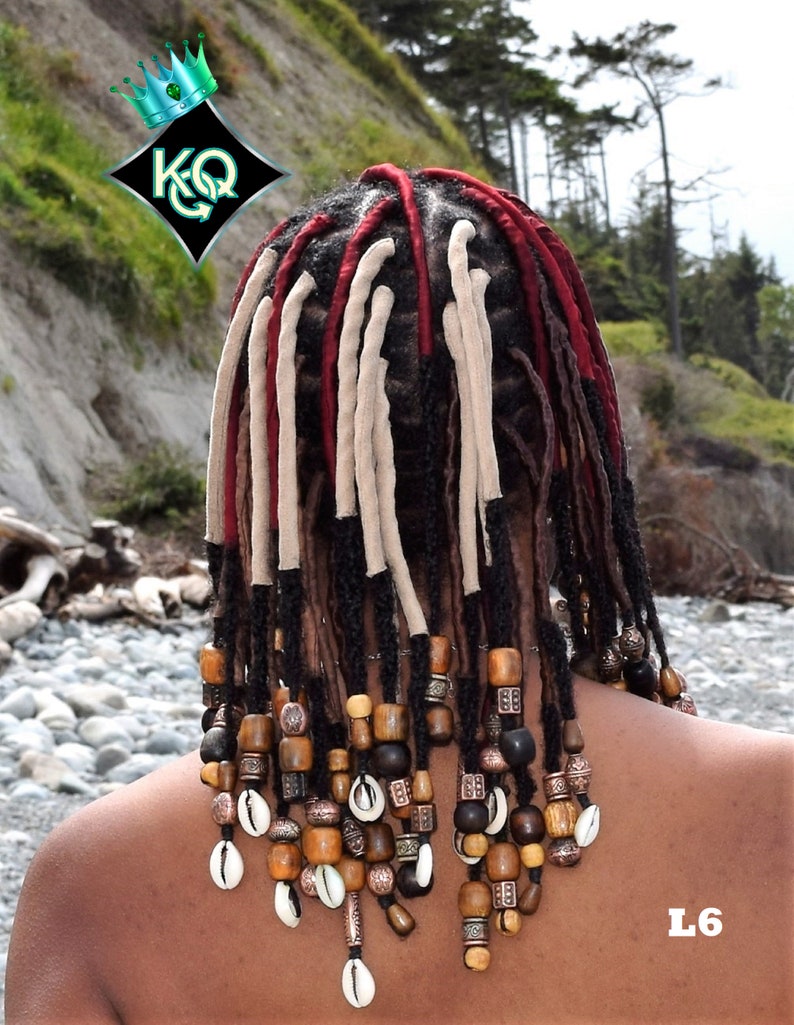 30 Fairy Locks - Loc Cuffs - Wrapped Beads - Dreadlock Hair Structured ...