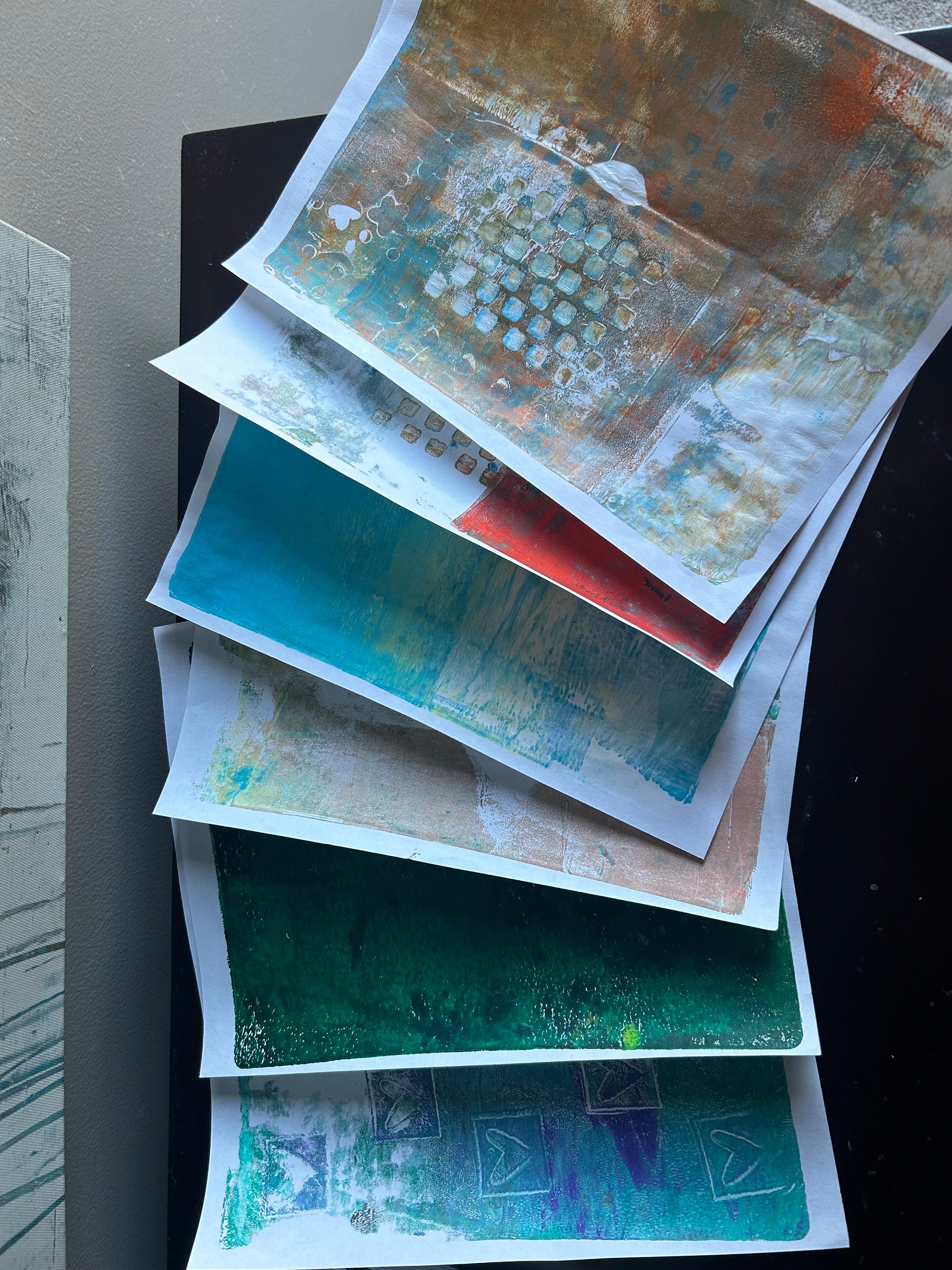 Gelli Prints|collage|mixed Media|paper|collage Papers| Painted Papers ...