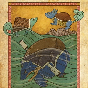 Medieval Pokemon Print 11x17 Squirtle Wartortle & Blastoise - Etsy