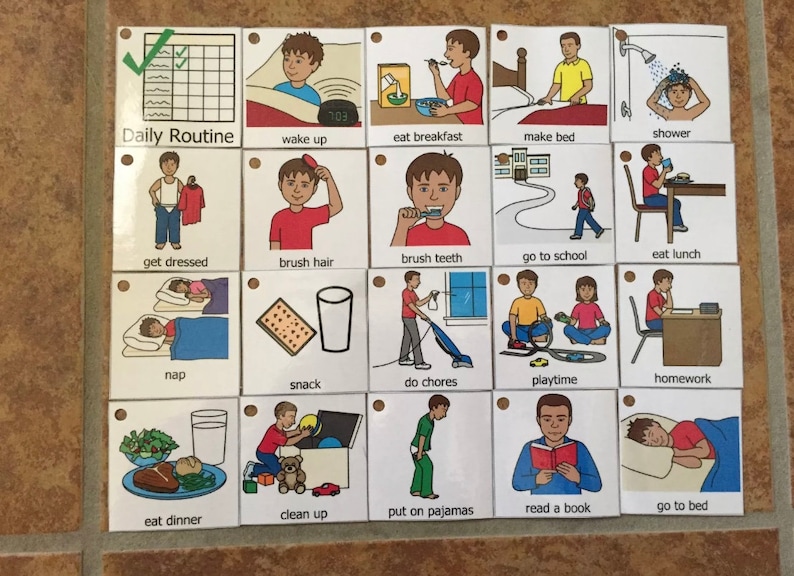 Daily schedule Pecs Picture Communication Visual Symbols | Etsy
