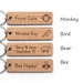 Personalised Wooden Animal Key Rings - Solid Wooden Engraved Custom Key ...