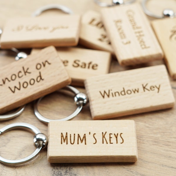 Wooden Key Ring - Etsy