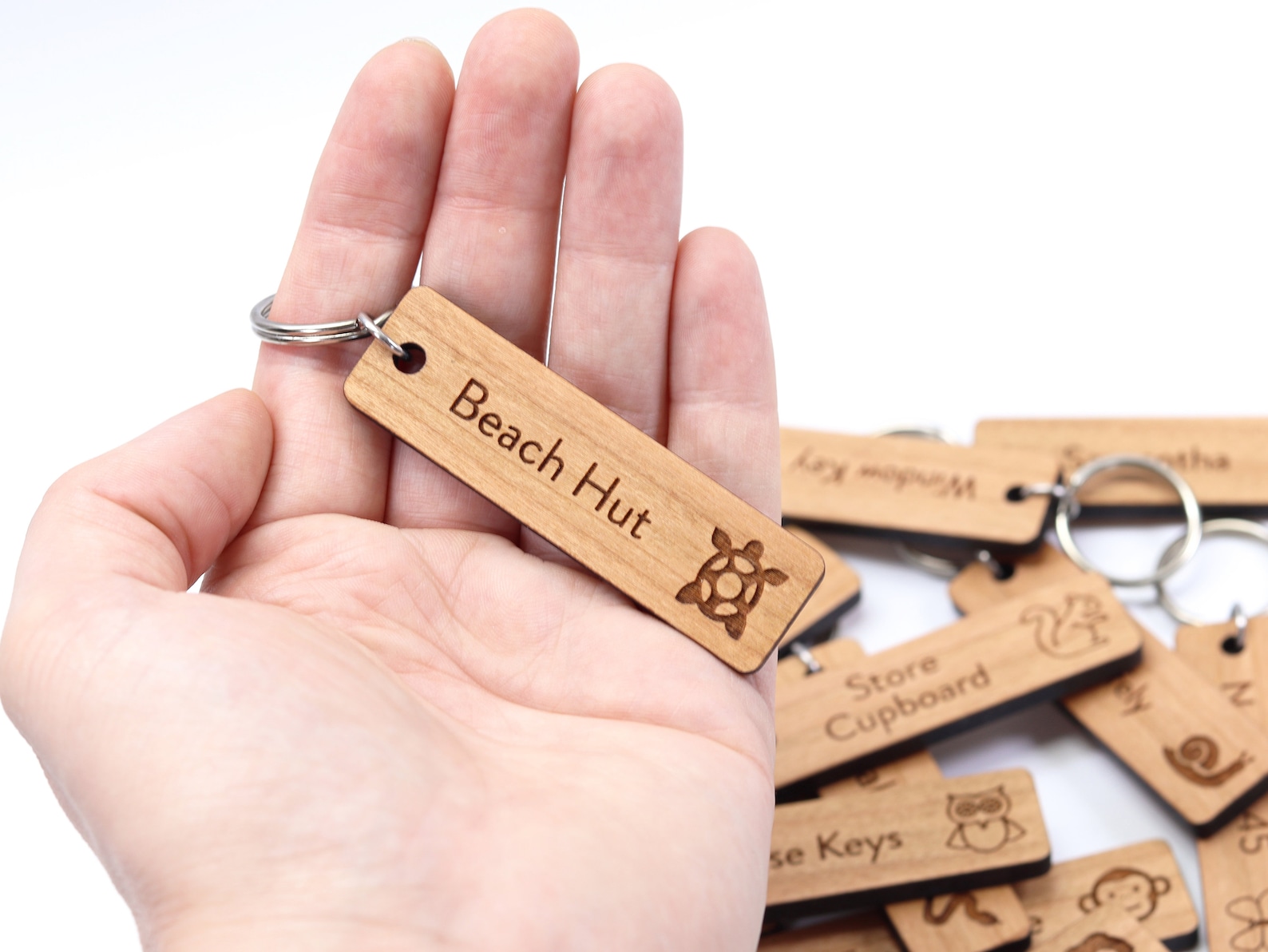 Personalised Wooden Animal Key Rings Solid Wooden Engraved | Etsy