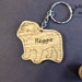 English Bulldog Key Ring Oak Personalised Gift Wooden Keyring Dog Key ...
