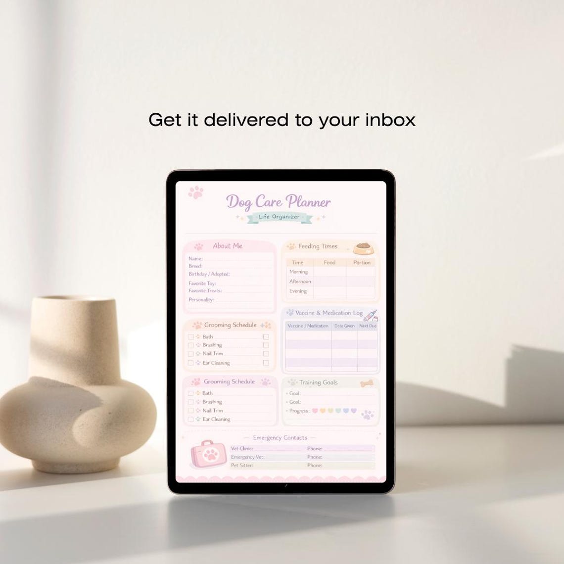 Dog Care Planner Printable | Pastel Pet Life Organizer | Vet Visits ...