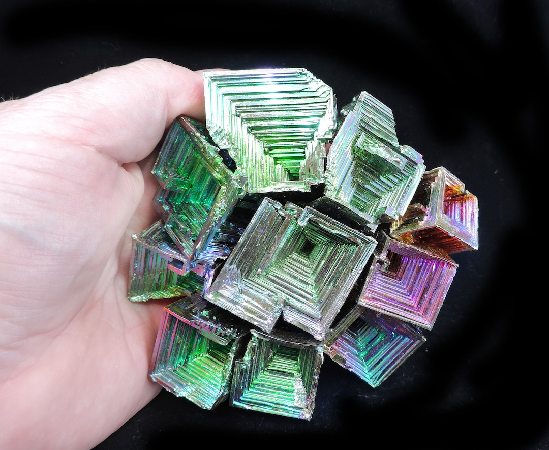 Showy Large Size Complex Hopper Crystals of Golden Iridescent Lab-grown ...