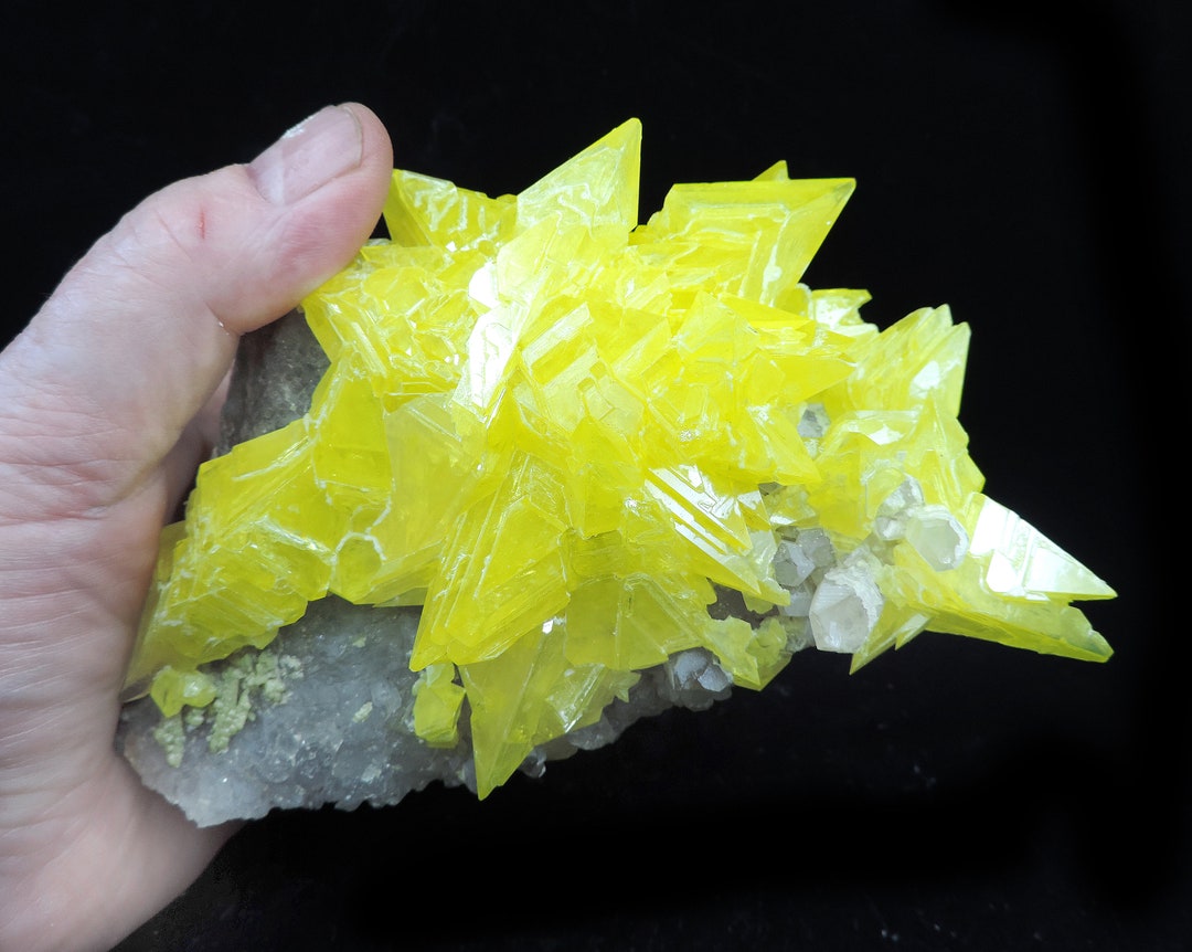 Showy Large Top Quality Block of Lab-grown Bright Yellow Native Sulphur ...