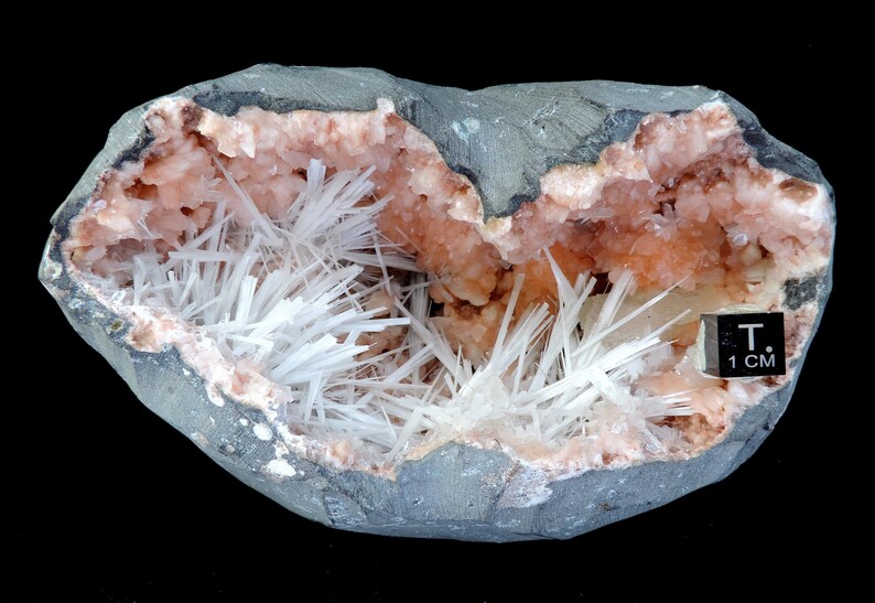 Large Cabinet Sized 'cave Like' Basalt Geode Featuring Long Delicate ...