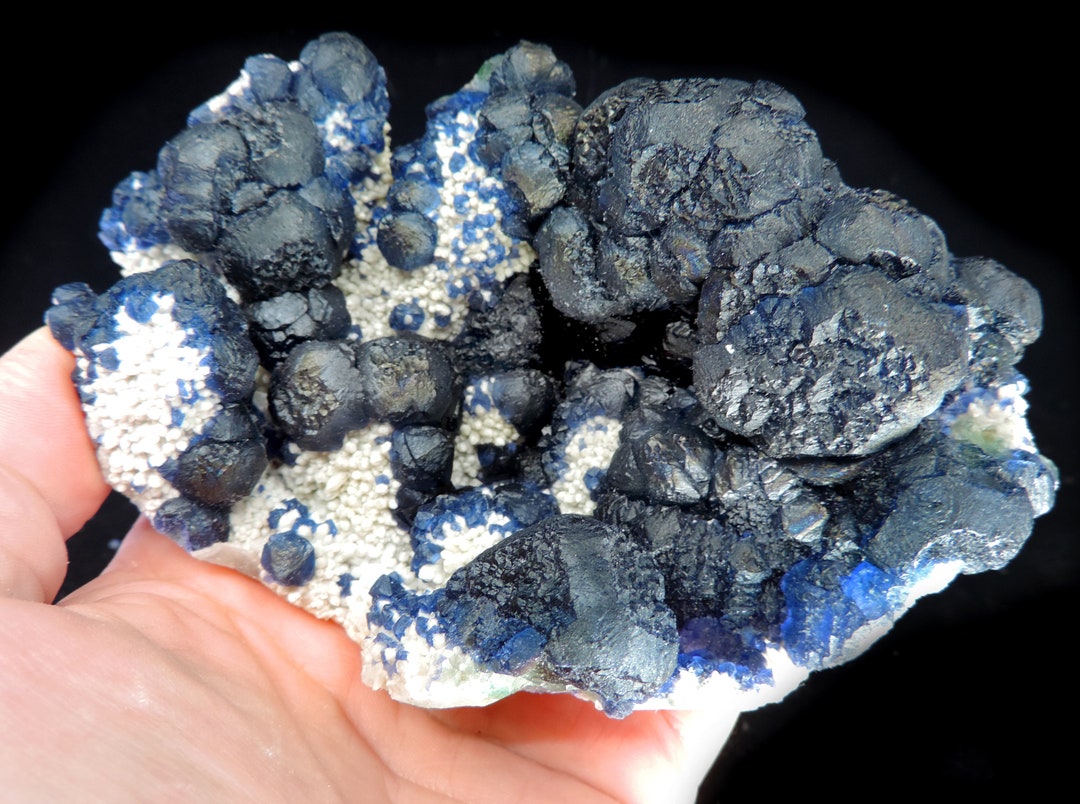 Large Top Quality Specimen of 'blueberry Fluorite' on White Quartz ...