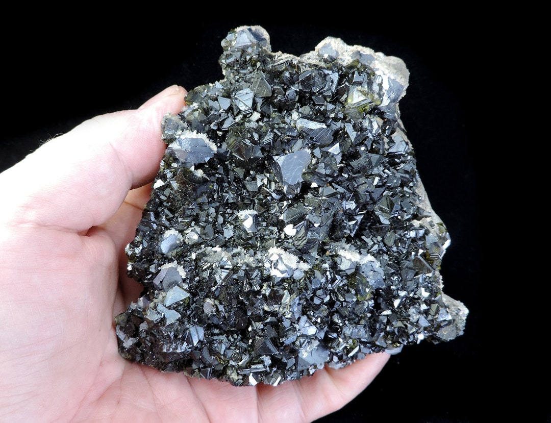 Sculptural Large Cabinet Sized Block Featuring Gemmy Octahedral Black ...