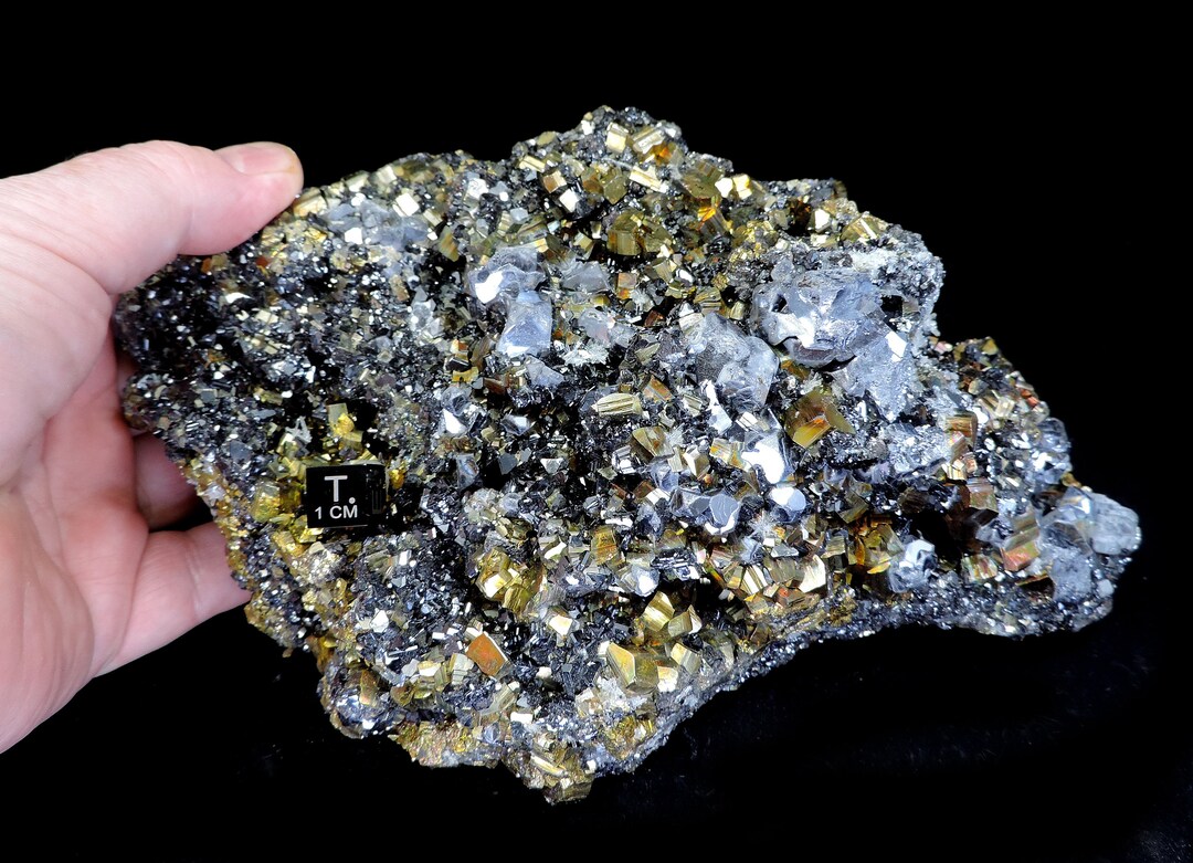 Top Quality Super Sized Block Featuring 'melted' Galena With Iridescent ...