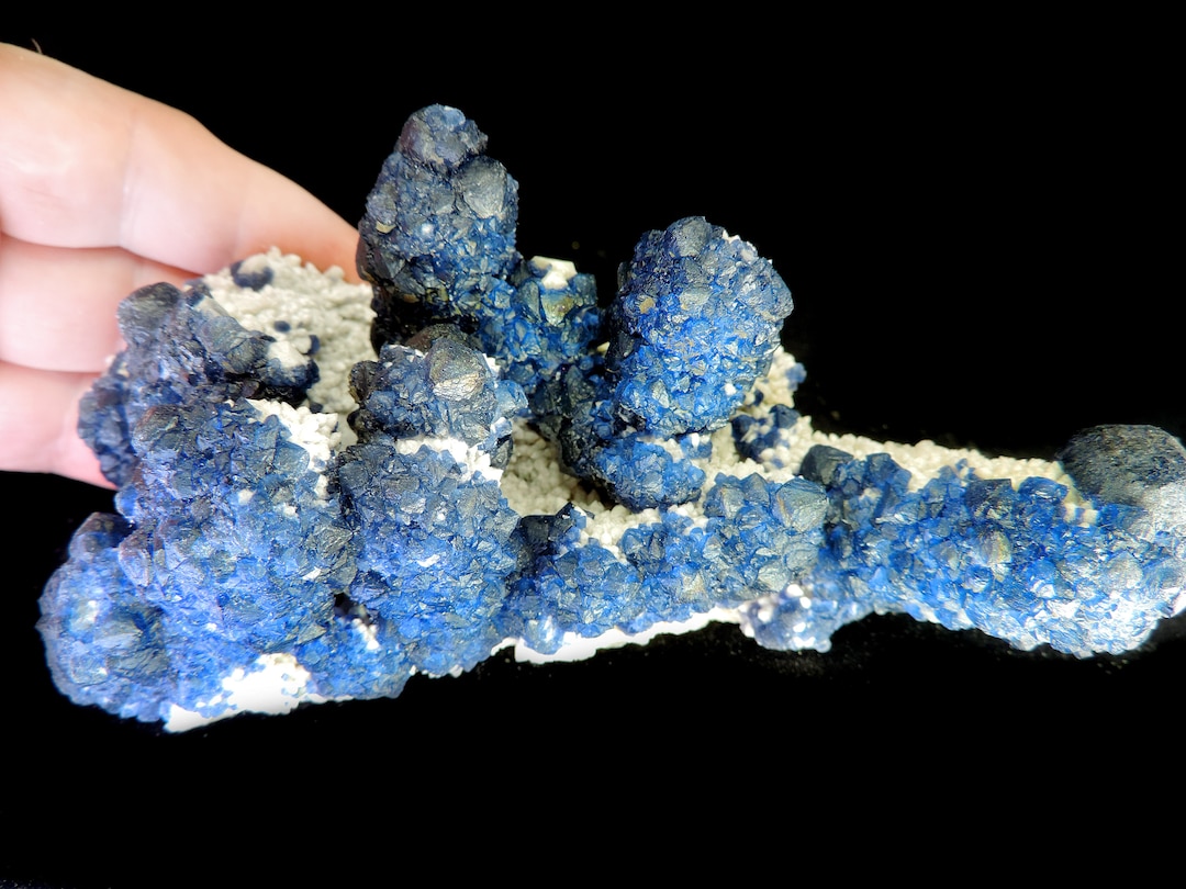 Large Specimen of 'blueberry Fluorite' on Terminated White Quartz ...