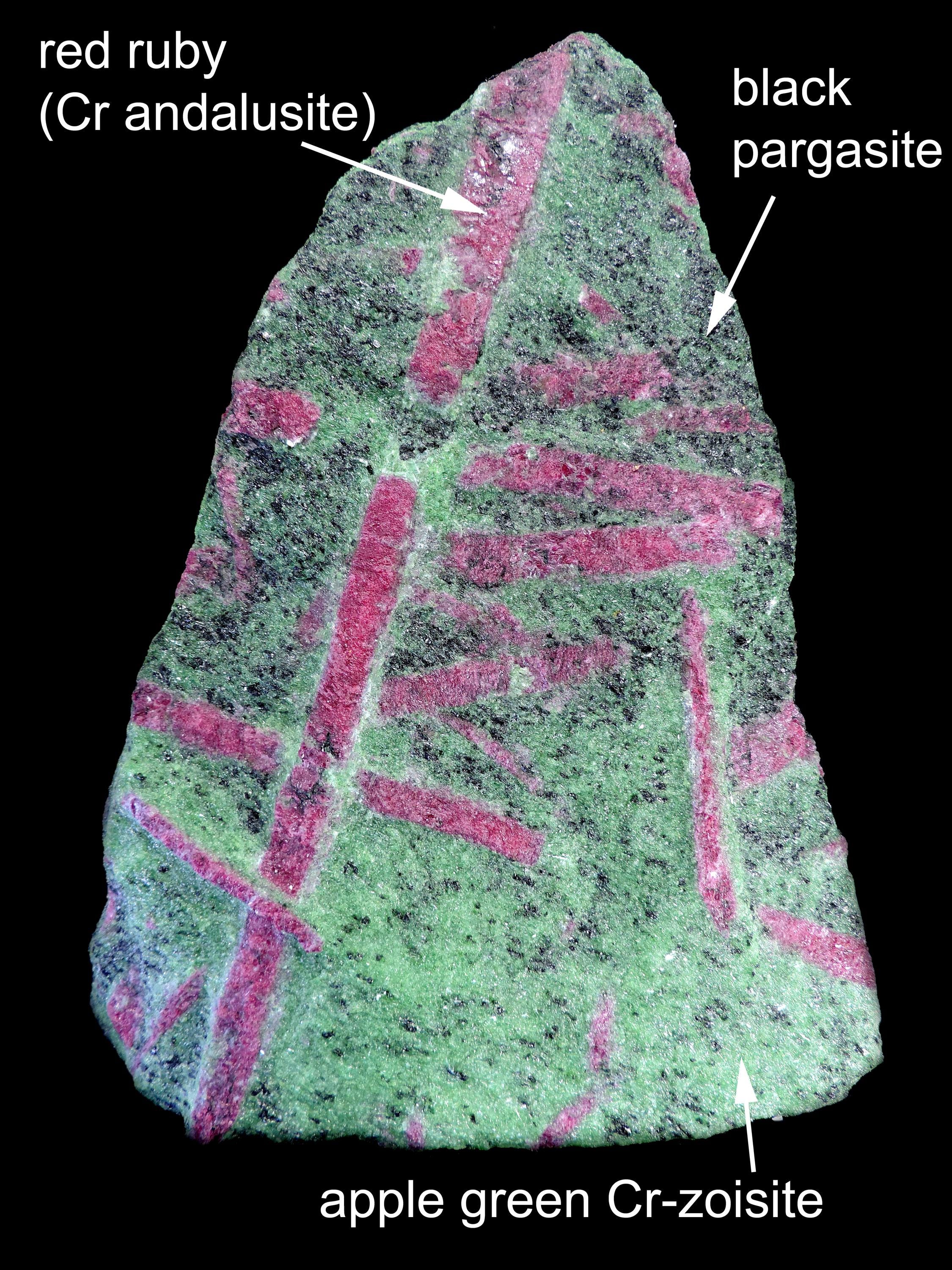 Super Size Showy Block of 'anyolite' - Deep Red Ruby Crystals With ...