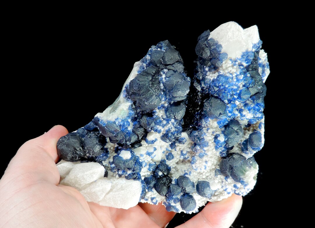 Large Specimen of 'blueberry Fluorite' on Terminated White Quartz ...