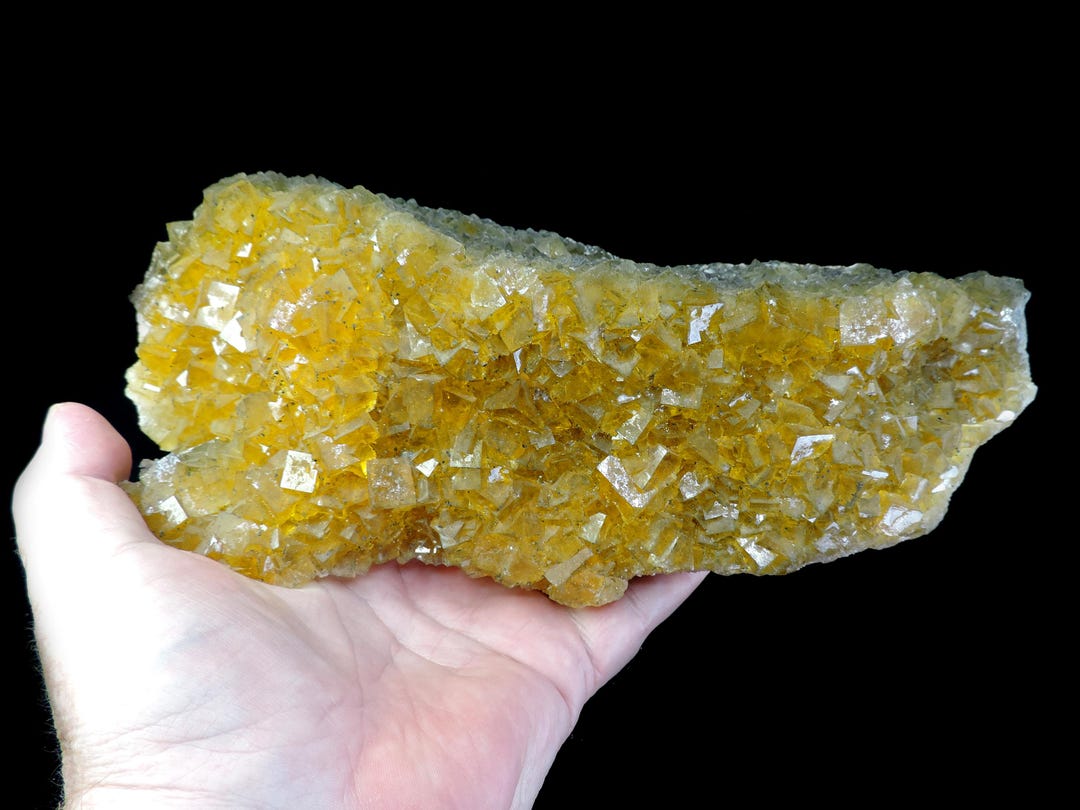 Superb Extra Large Block of Gemmy Honey Yellow Cubic Fluorite - Spanish ...