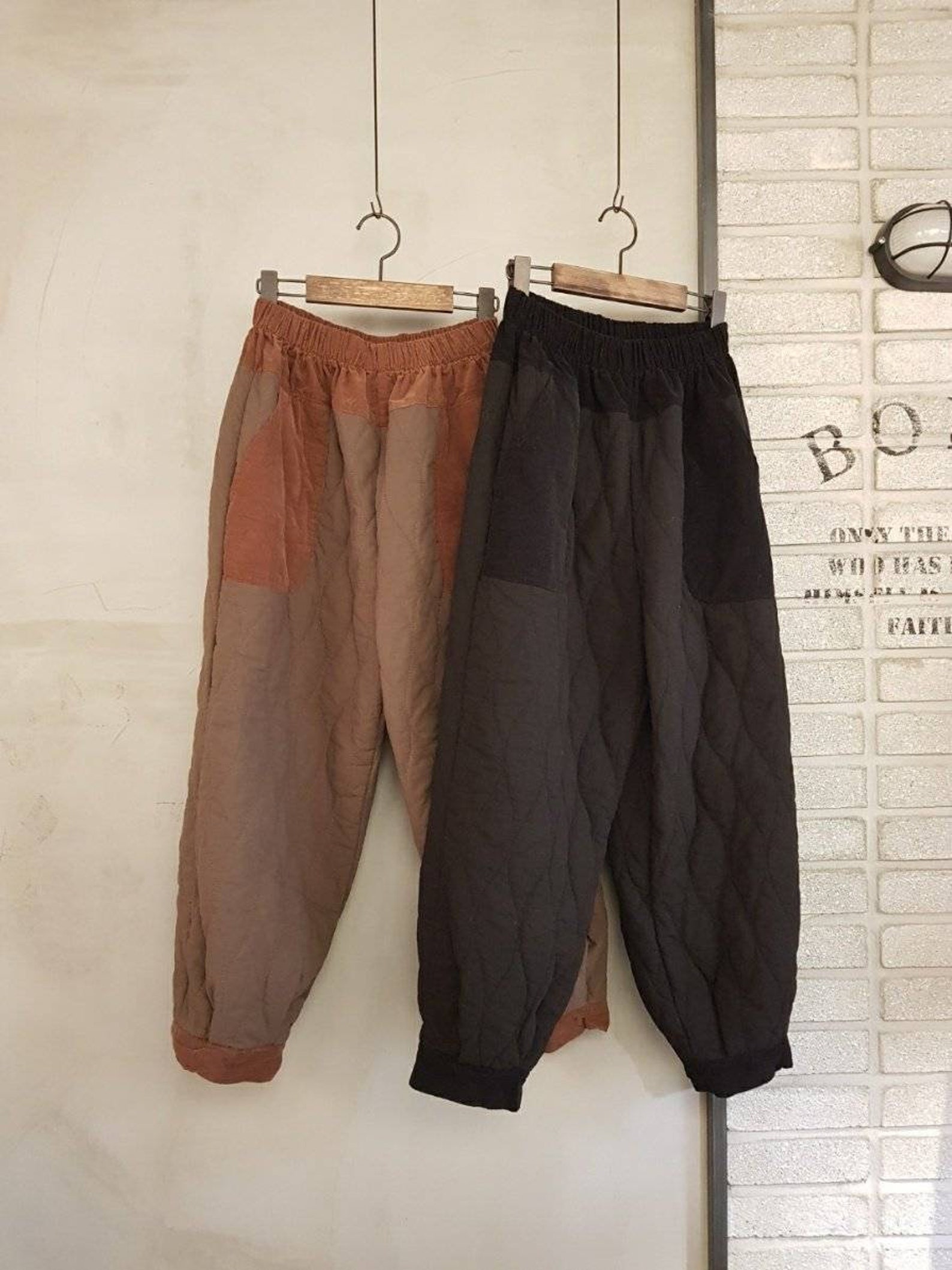 Women's High Rise Quilted Padding Aladdin Pants Rustic - Etsy