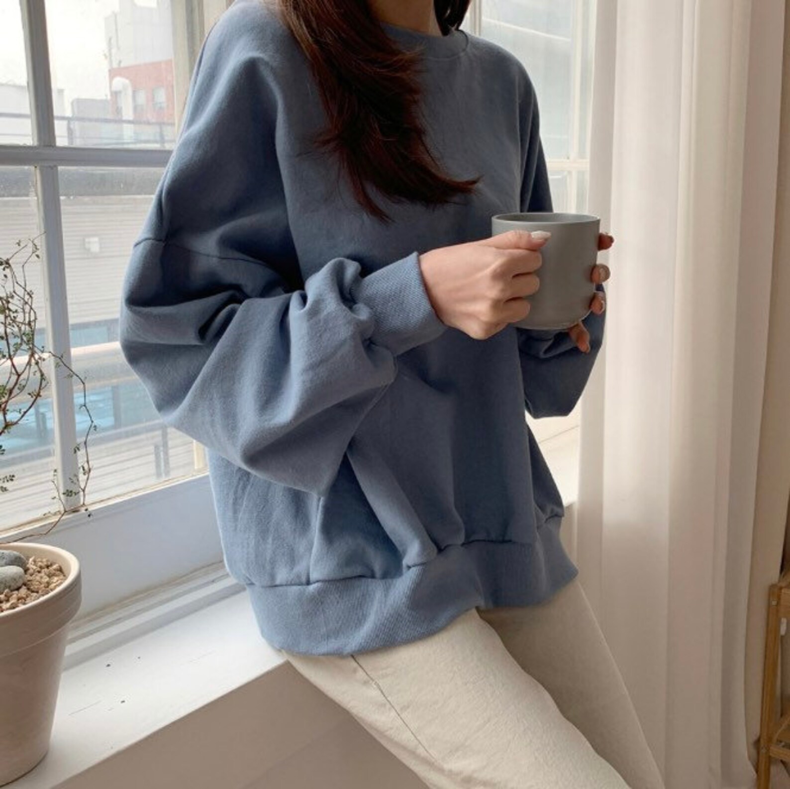 Womens Basic Simple Solid Cotton Sweatshirts for Spring - Etsy