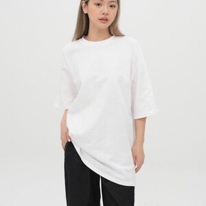 Women’s Half Sleeve Overfit Thick and Soft Cotton Top for Four Seasons ...