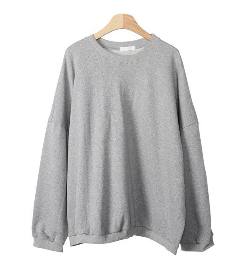 Women’s Loose Fit Solid Simple Cotton Sweatshirts for Fall and Spring ...