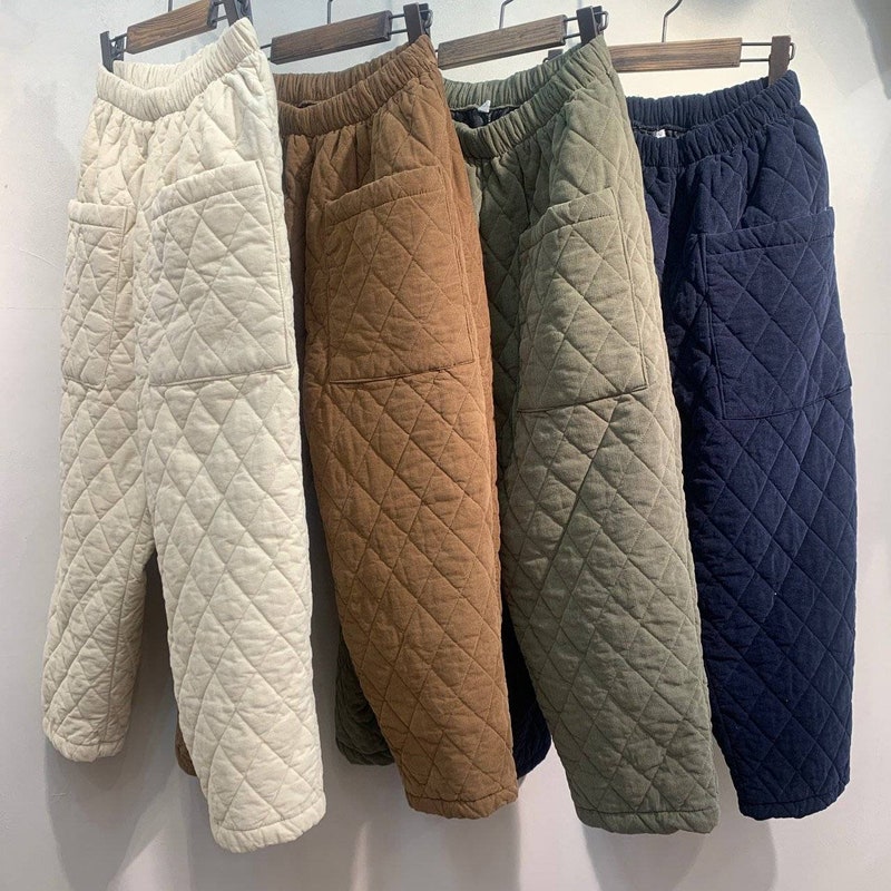 Quilted Warm Pants Women - Etsy
