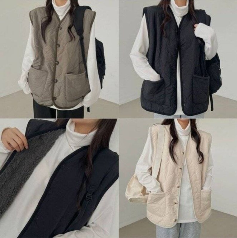 Gender-neutral Quilted Dumble Warm Vest With Big Square - Etsy